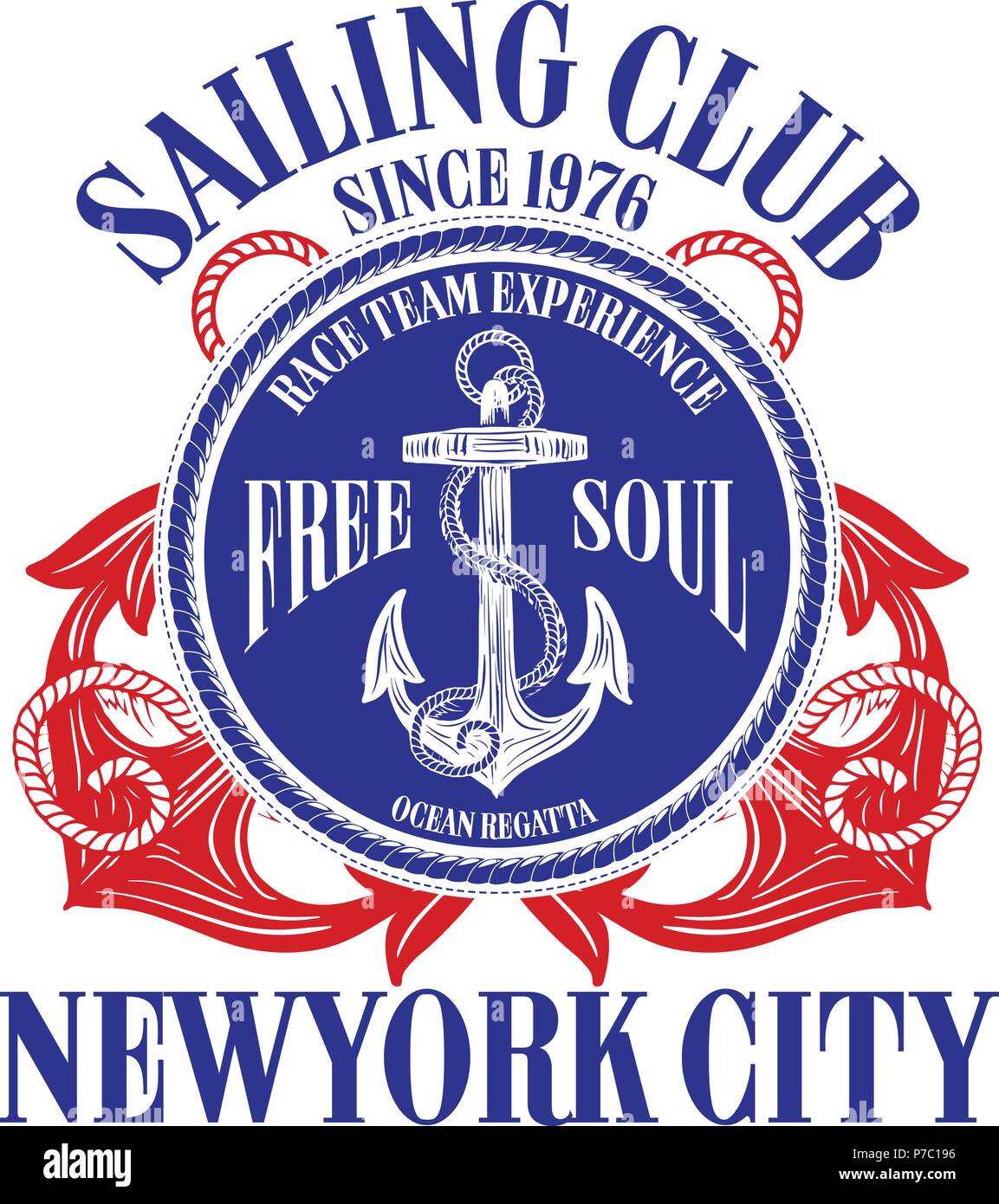 Anchor sailing academy T shirt vector design Stock Vector Image & Art ...