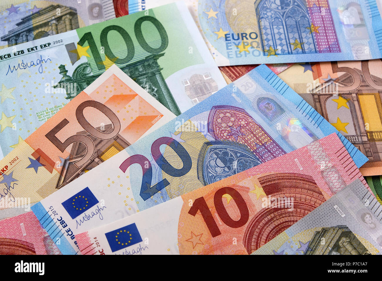 Close up various euros hi-res stock photography and images - Alamy