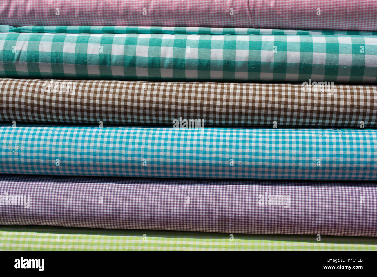 Examples of colorful fabric of various color and type Stock Photo - Alamy