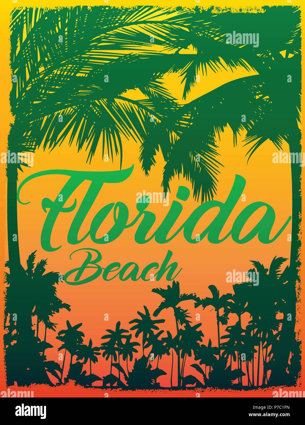 Summer beach vector background in retro style Stock Vector Image & Art ...