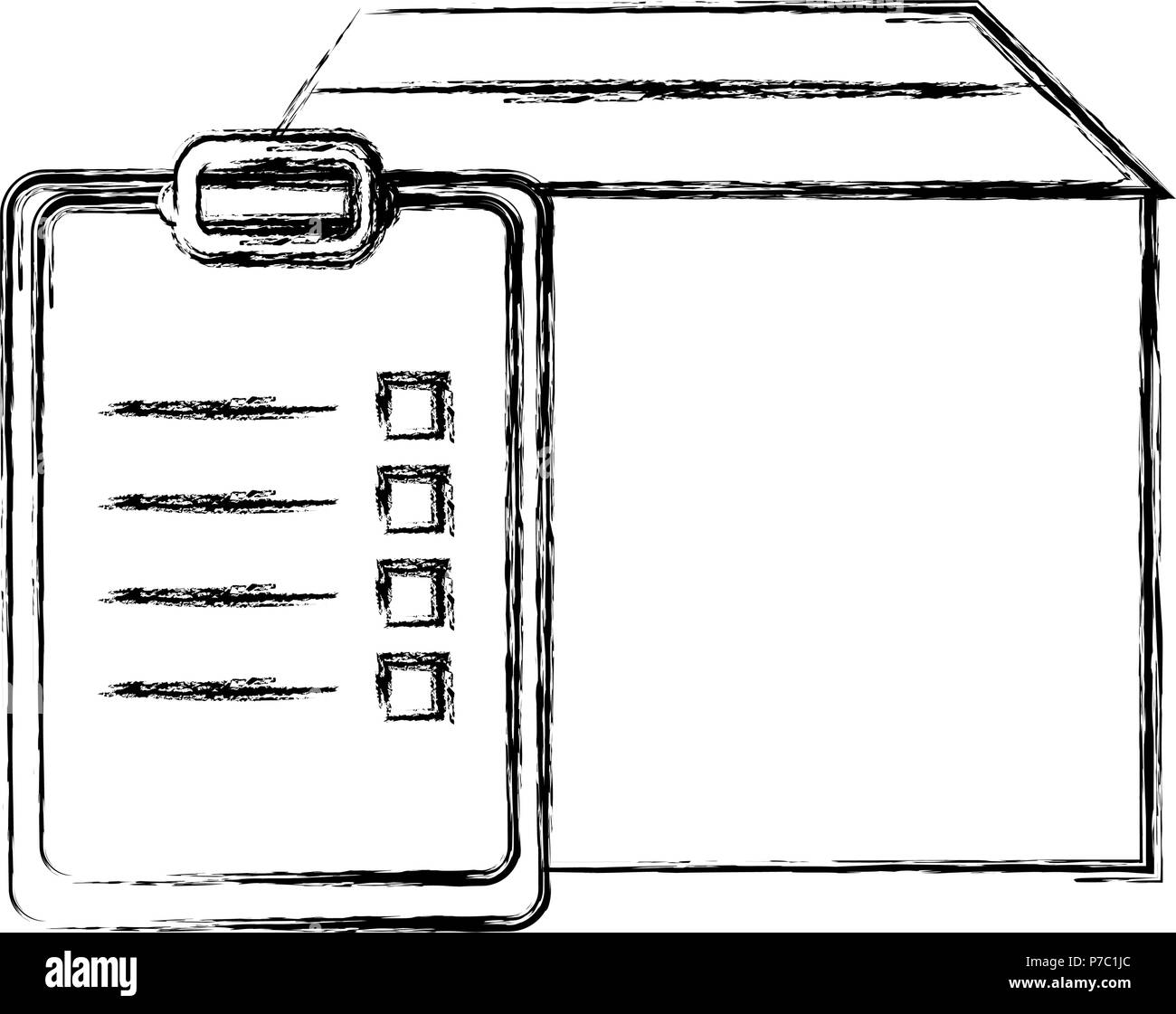 carton box with checklist vector illustration design Stock Vector Image ...