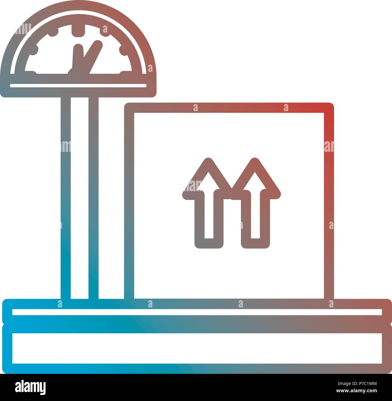 carton box with balance measure weight vector illustration design Stock ...