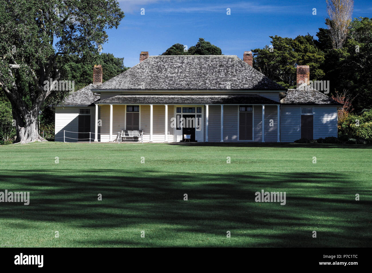 The Treaty House on the Waitangi Treaty Grounds, Waitangi, New Zealand ...