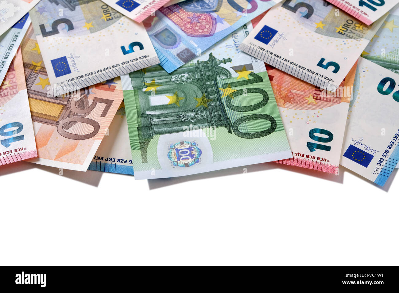 Top border Euro money notes Stock Photo - Alamy