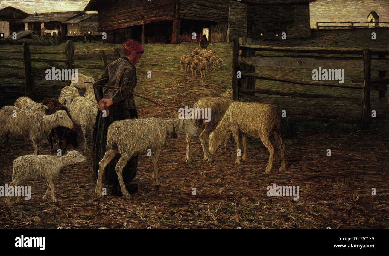 Regreso al redil/1888. Museum: COLECCION PARTICULAR Stock Photo - Alamy