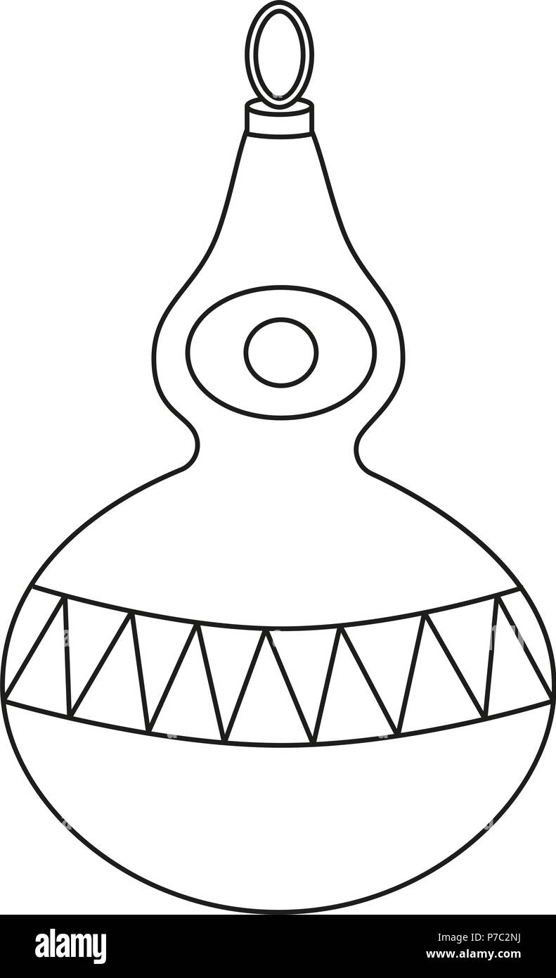 Black line christmas postcard icon Black and White Stock Photos ...