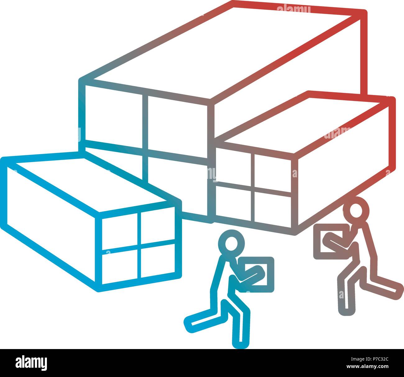 Man lifting heavy boxes Stock Vector Images - Alamy