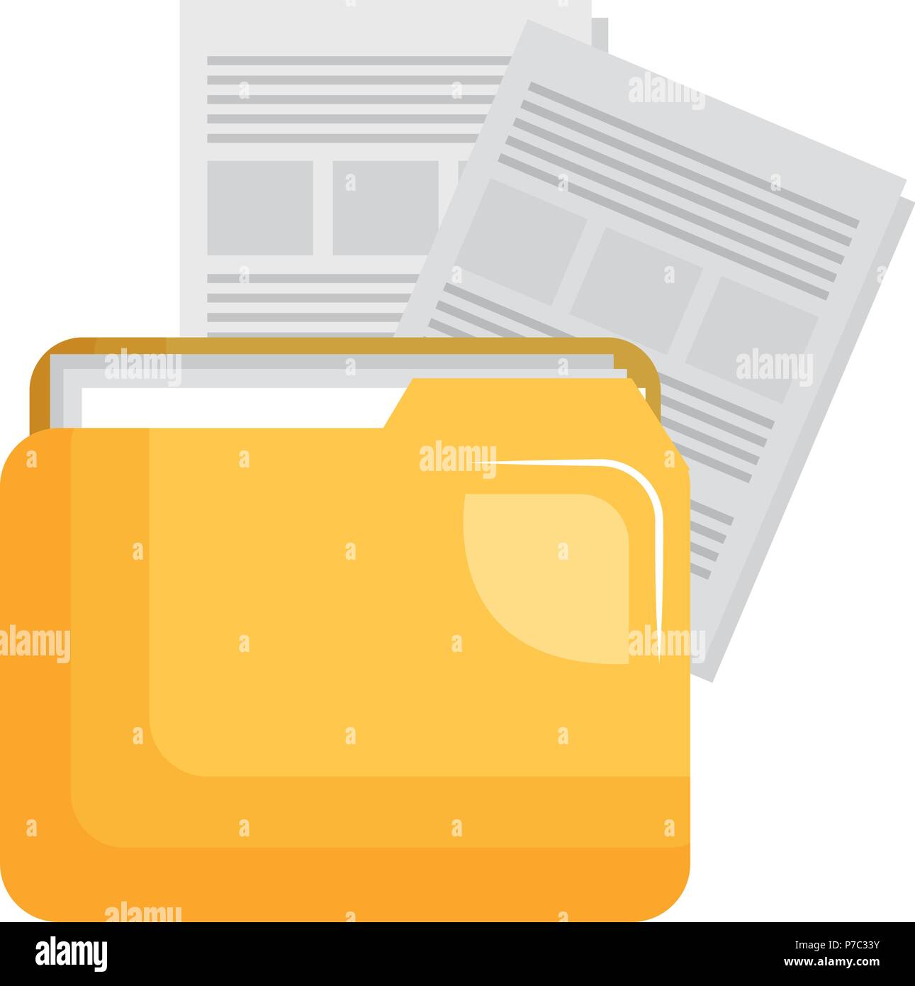 file folder with documents vector illustration design Stock Vector ...