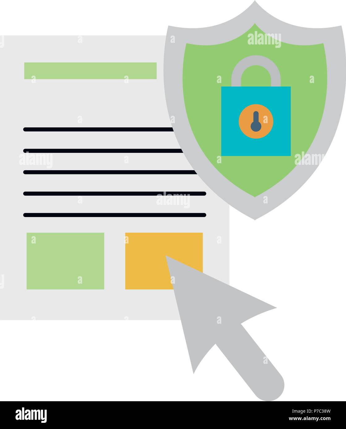 documents files with padlock and shield vector illustration design ...