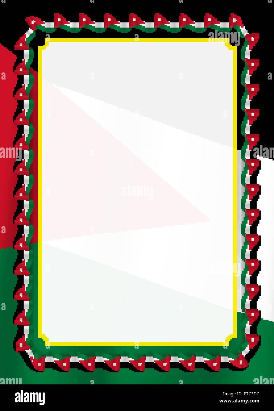 Frame and border of ribbon with Jordan flag, template elements for your ...