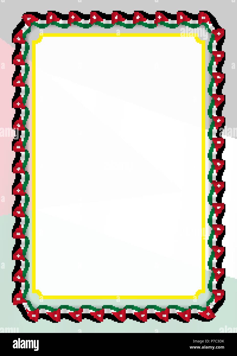Frame and border of ribbon with Jordan flag, template elements for your ...
