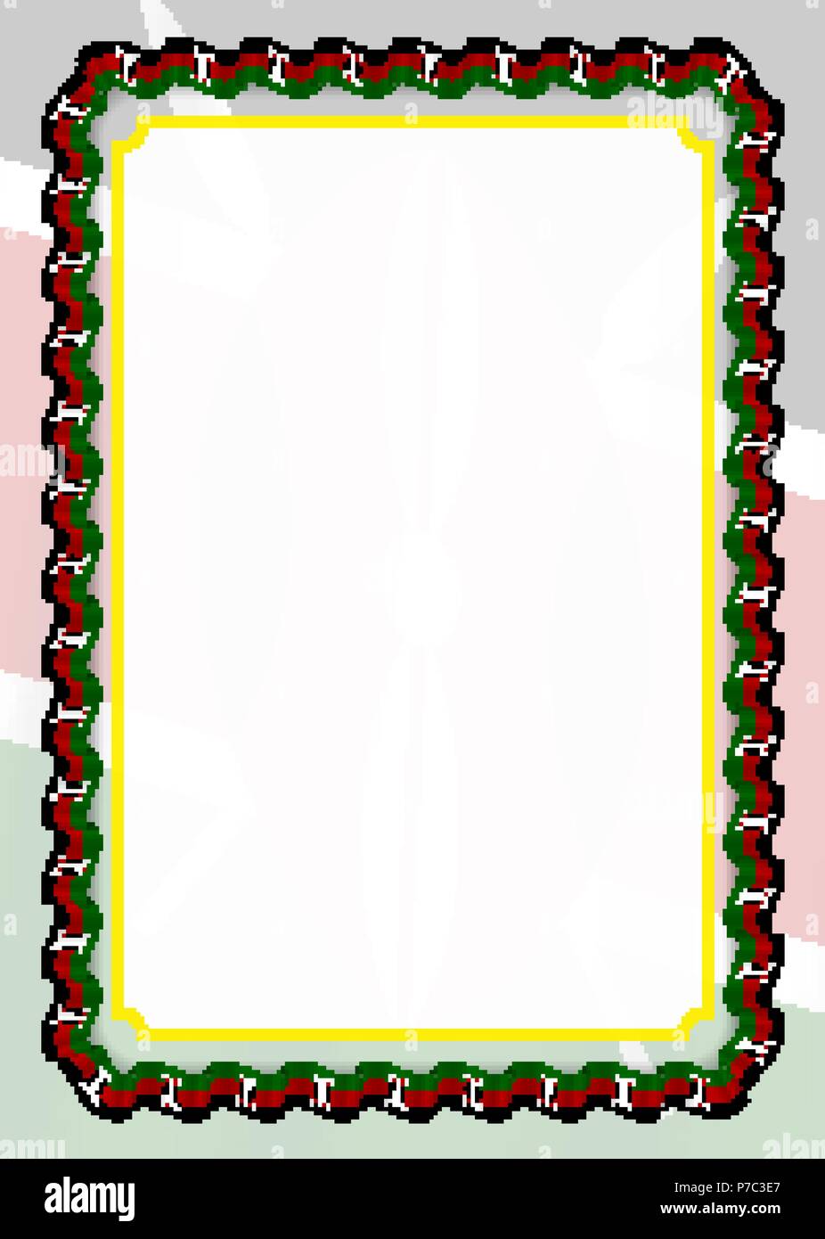 Frame and border of ribbon with Kenya flag, template elements for your ...