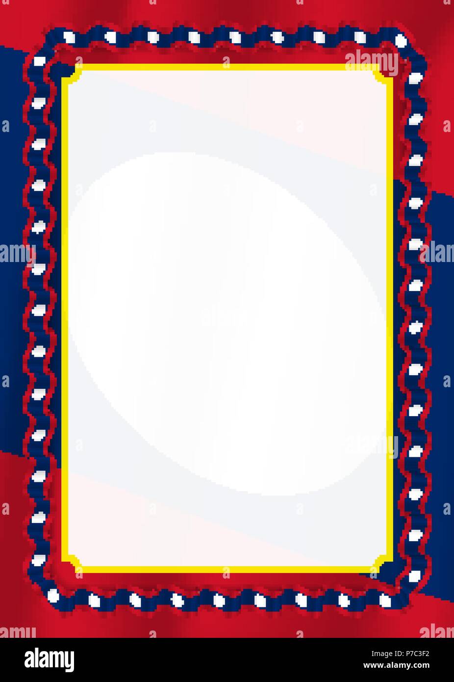 Frame and border of ribbon with Laos flag, template elements for your ...