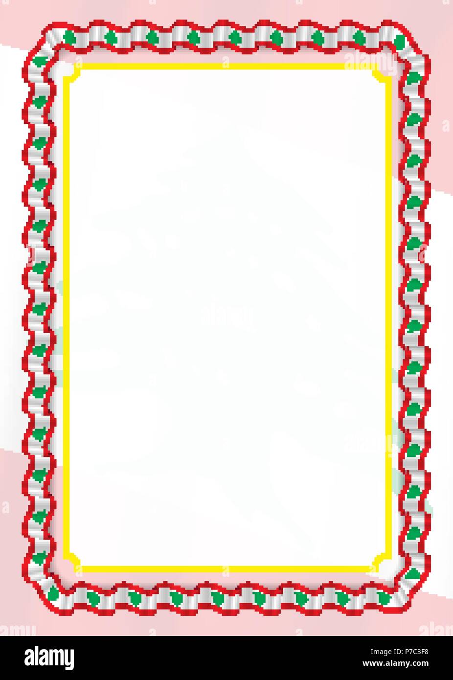 Frame and border of ribbon with Lebanon flag, template elements for ...