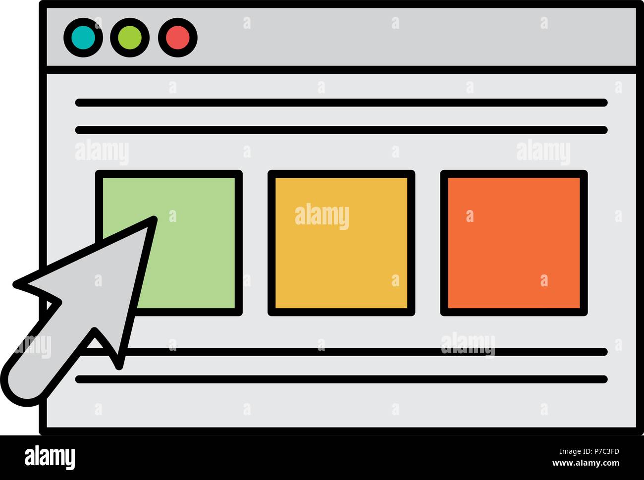 webpage with mouse arrow vector illustration design Stock Vector Image ...