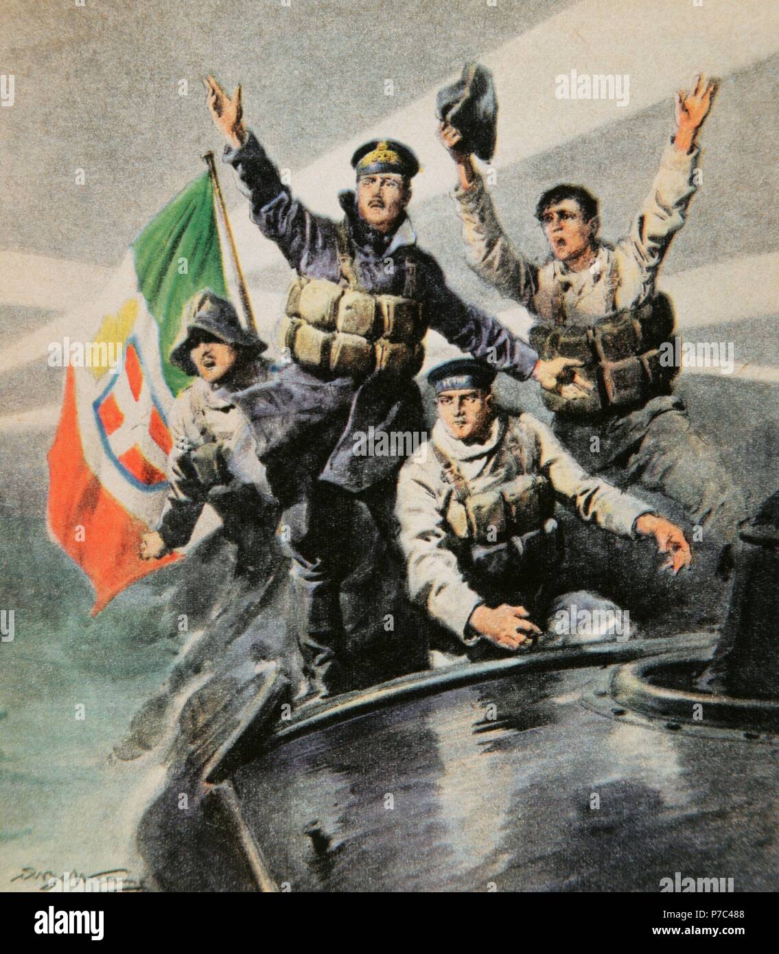 World War I (1914-1918). The Italian naval officer Luigi Rizzo (1887 ...