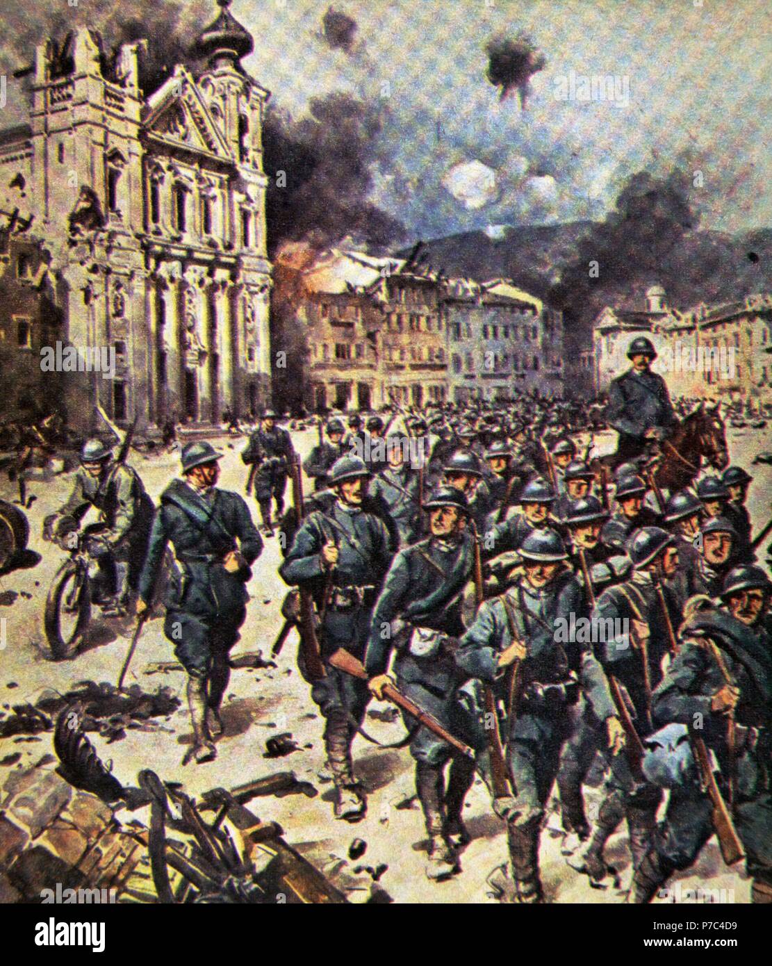 World War I (1914-1918). Take of Gorizia on August 9, 1916 by the ...