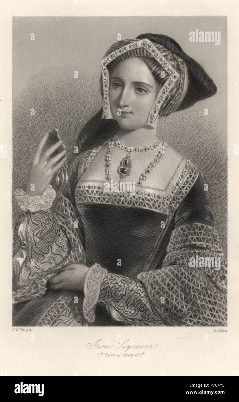 Jane Seymour, third queen of King Henry VIII of England. Steel ...