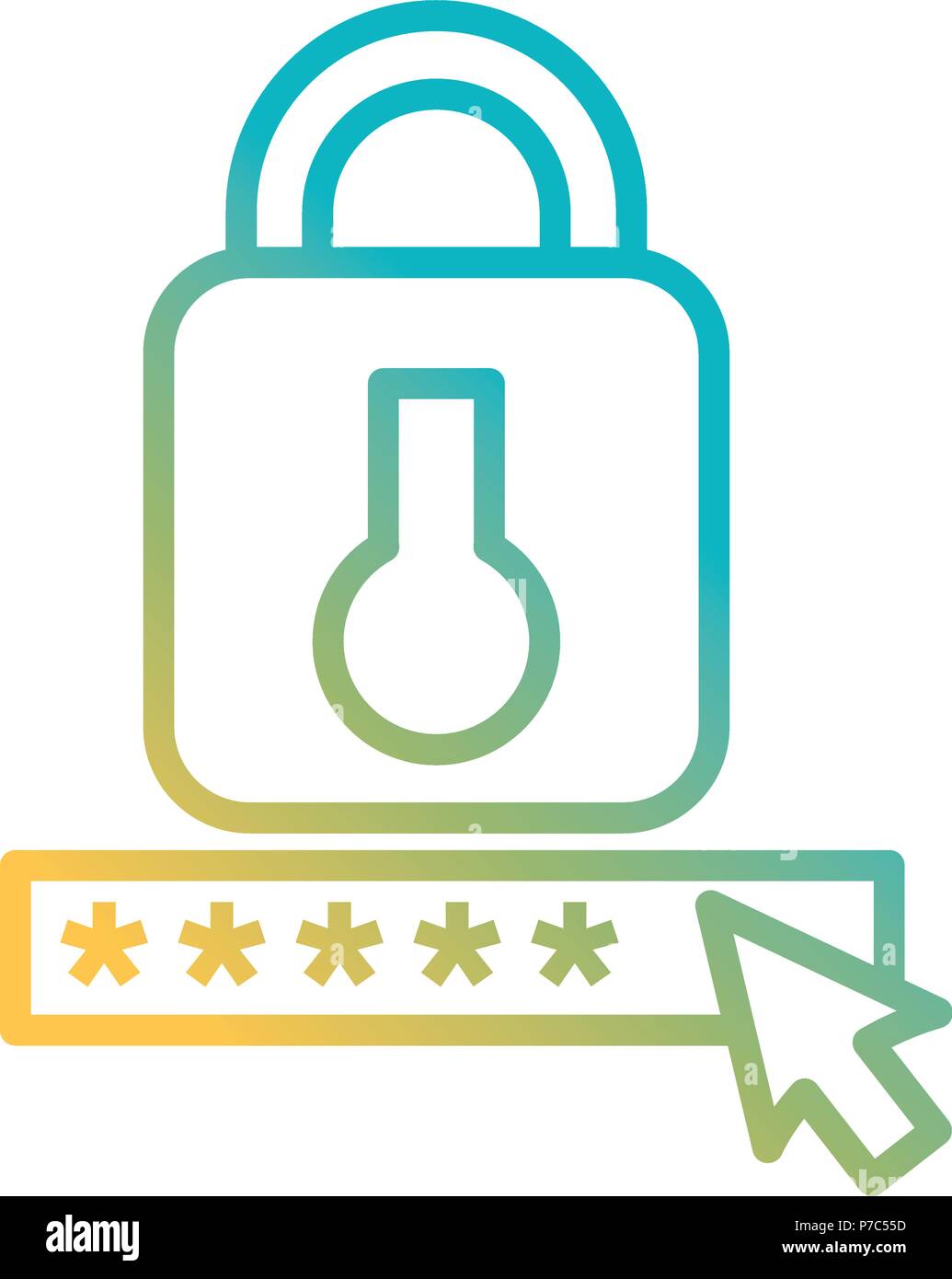 security password with padlock vector illustration design Stock Vector ...