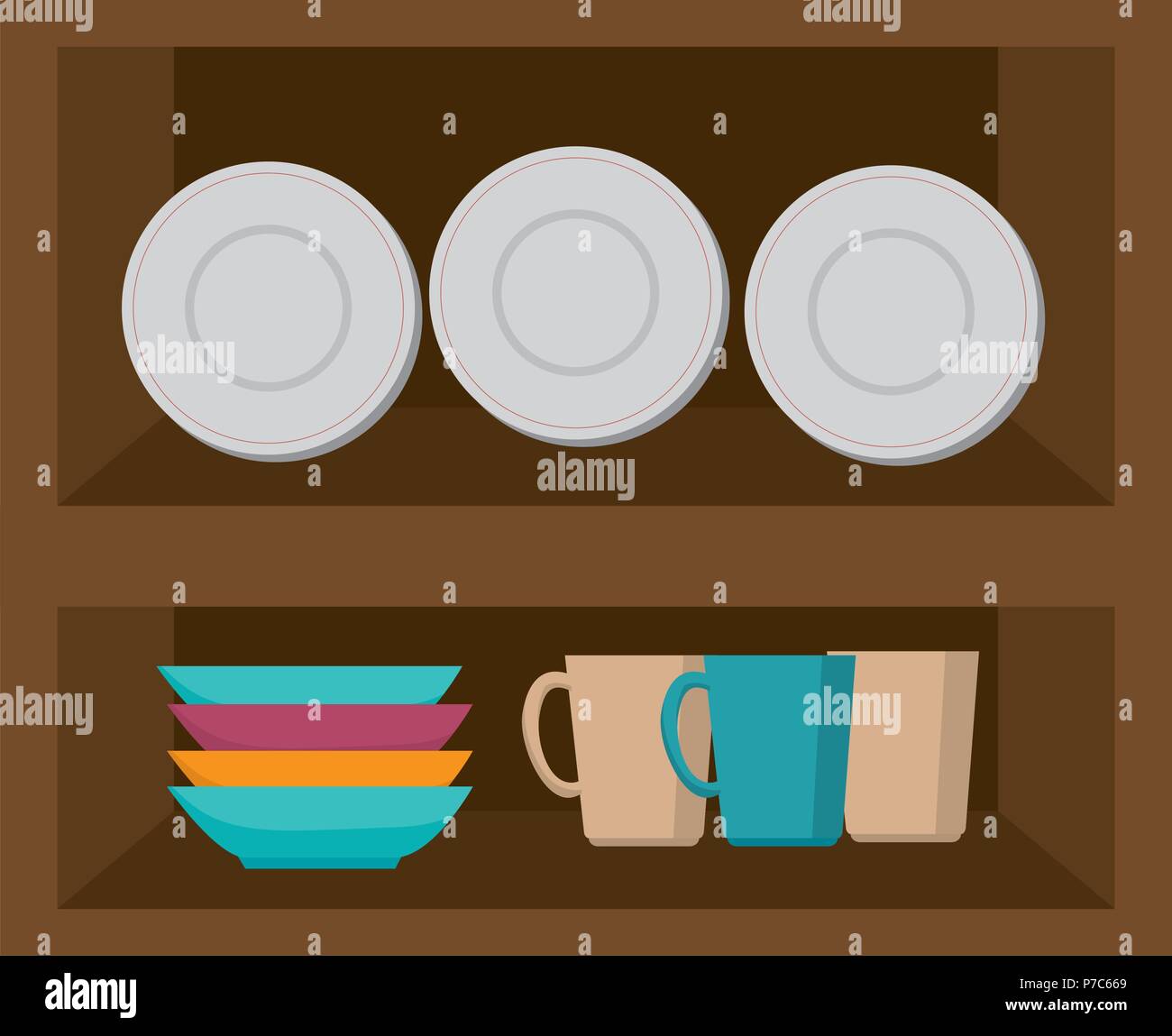 drawer wooden with utensils vector illustration design Stock Vector ...