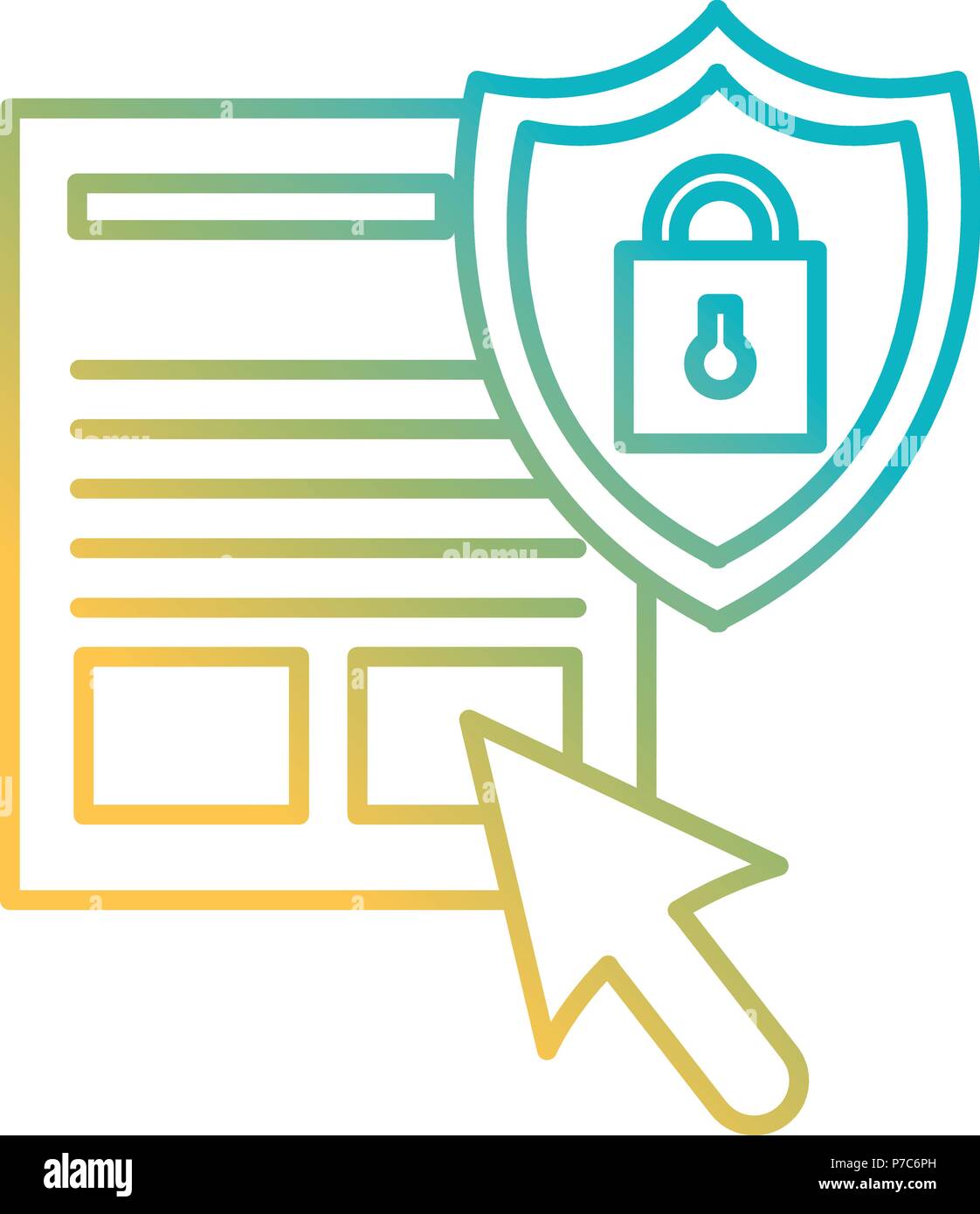 documents files with padlock and shield vector illustration design ...