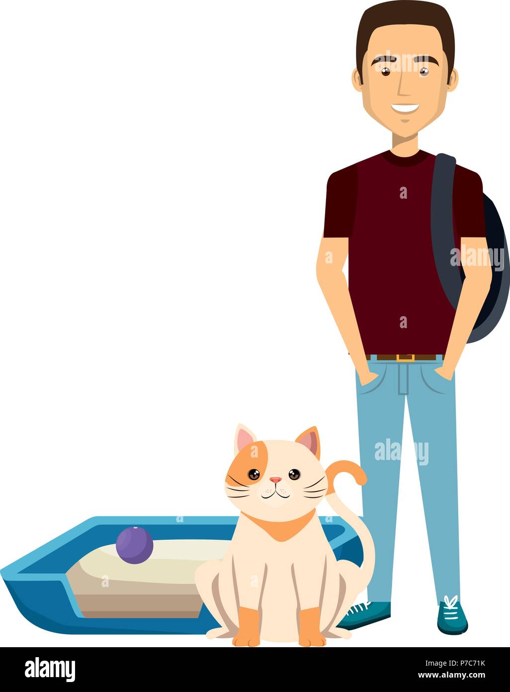 Man cat bed Stock Vector Images - Alamy