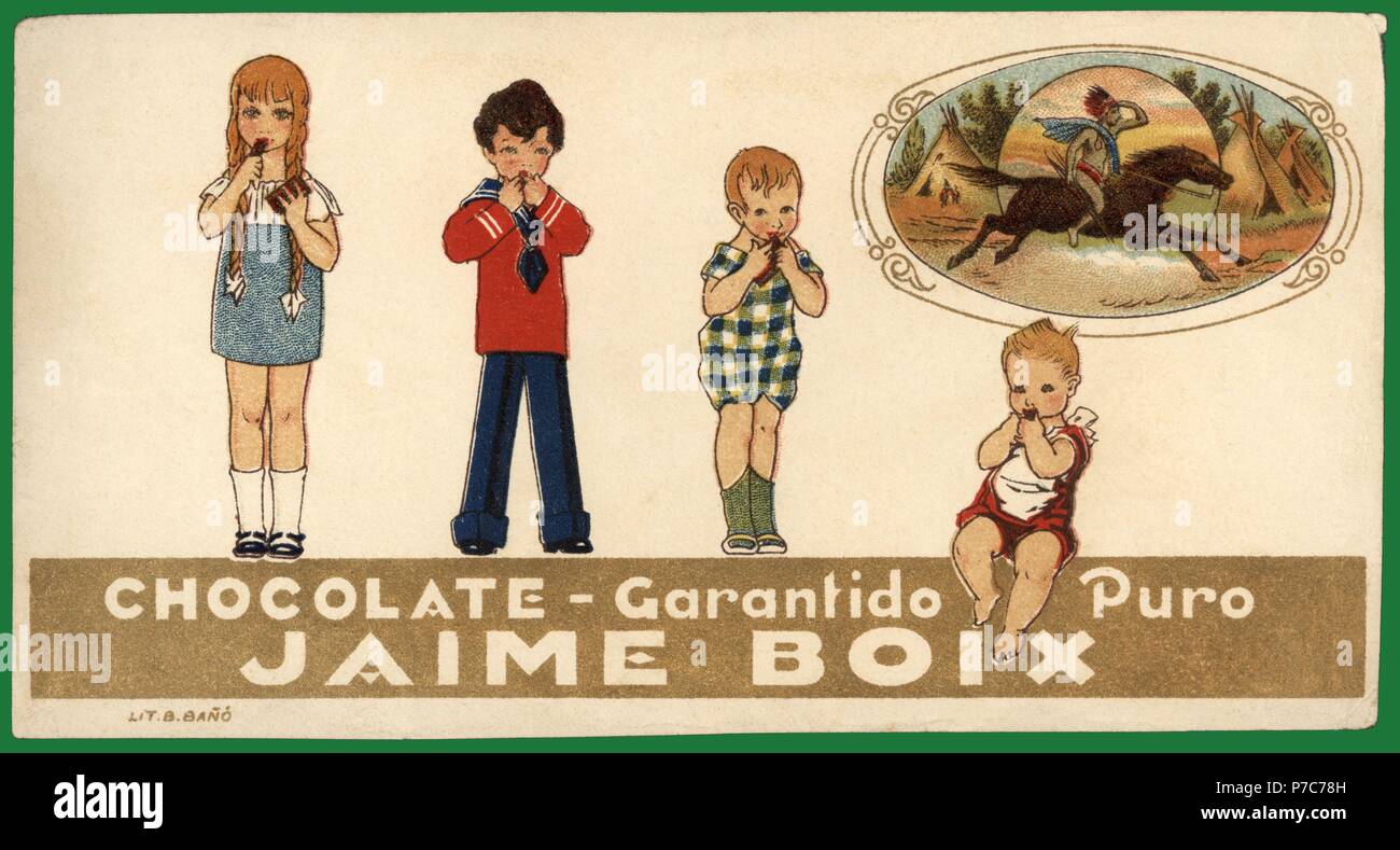 Publicidad de Chocolates Jaime Boix. Años 1920 Stock Photo - Alamy