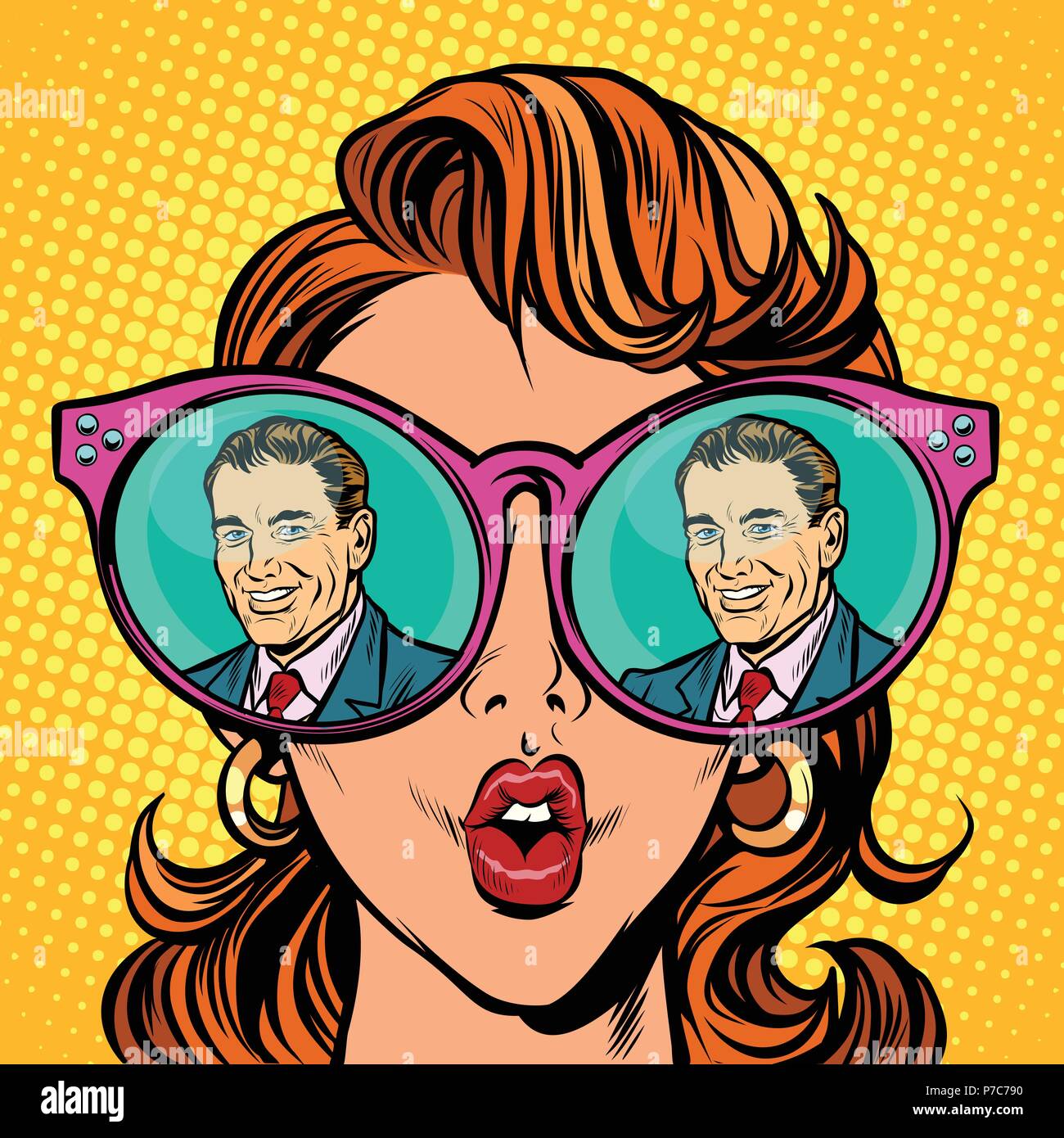 Man looking into mirror cartoon hi-res stock photography and images - Alamy