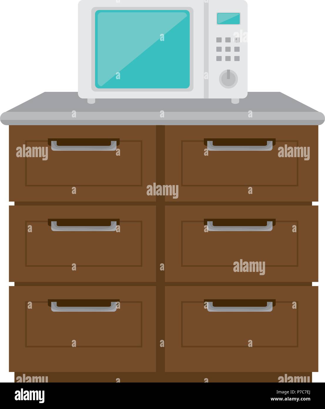 drawer wooden with utensils vector illustration design Stock Vector ...