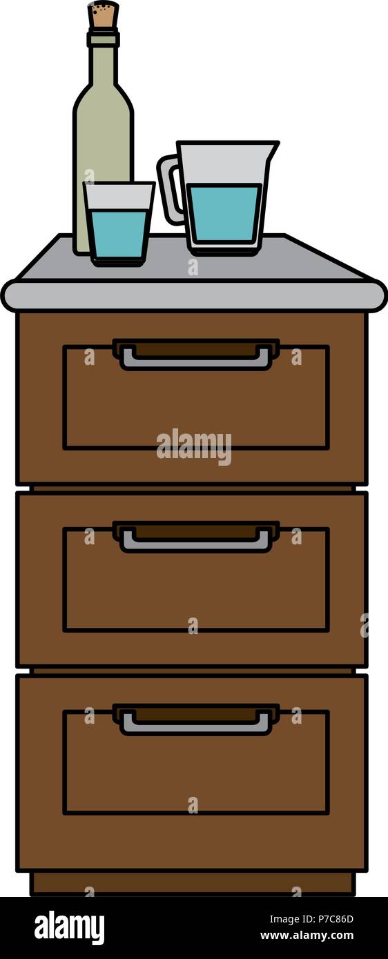 drawer wooden with utensils vector illustration design Stock Vector ...