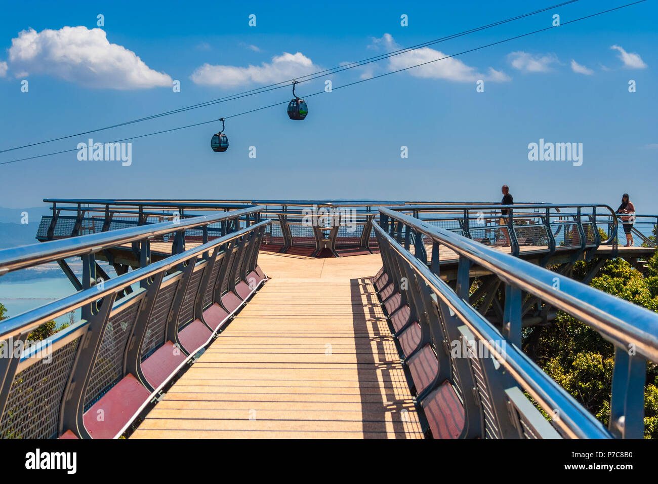 A stroll on the Langkawi Sky Bridge towards the triangular viewing ...