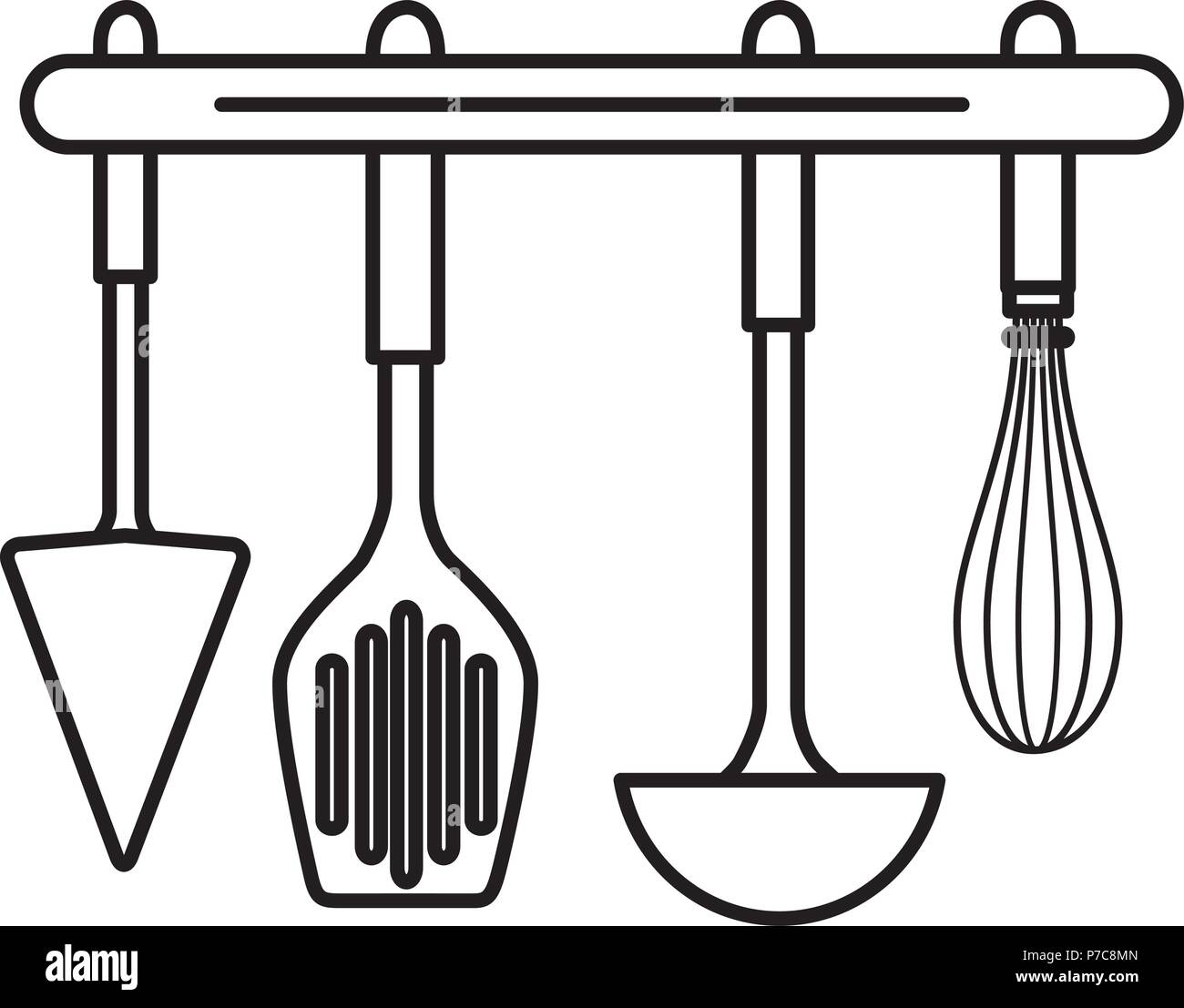 set cutleries hanging icons vector illustration design Stock Vector ...