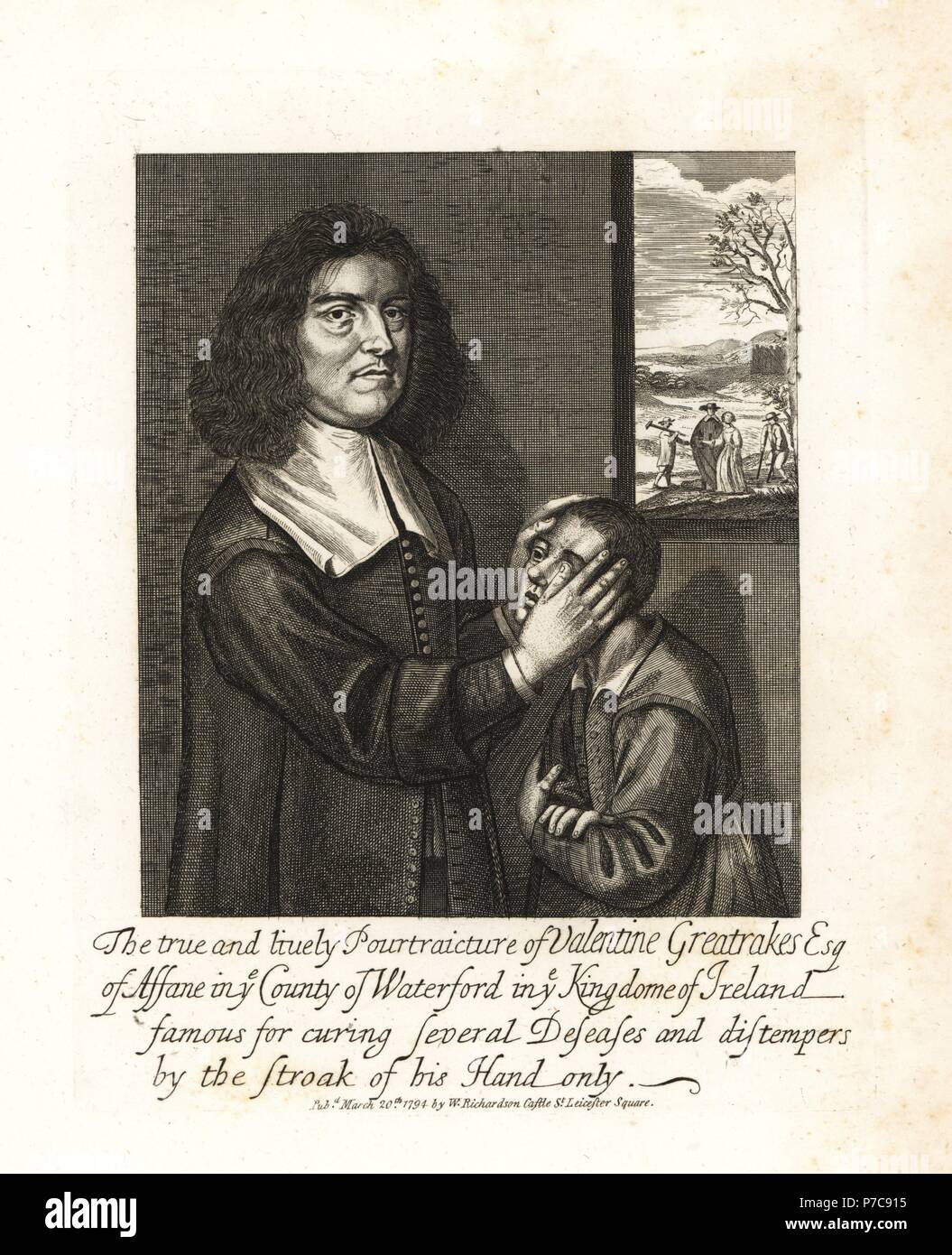 Valentine Greatrakes (1628-1682), the Stroker, Irish faith healer ...