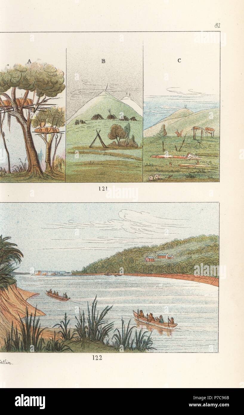 Burial traditions among the Native Americans: corpses left in trees by ...