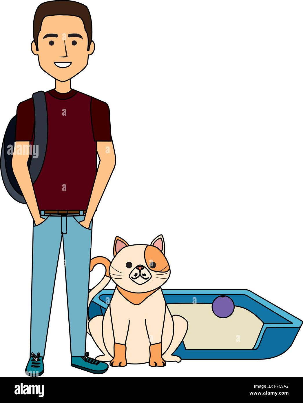 Man cat bed Stock Vector Images - Alamy