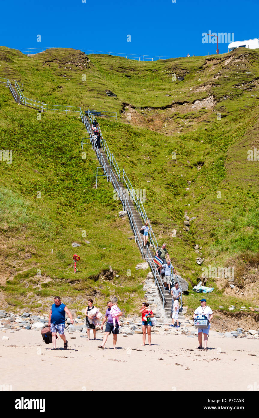 Beach beaches malin beg silver strand stairway stairs steep step hi-res ...