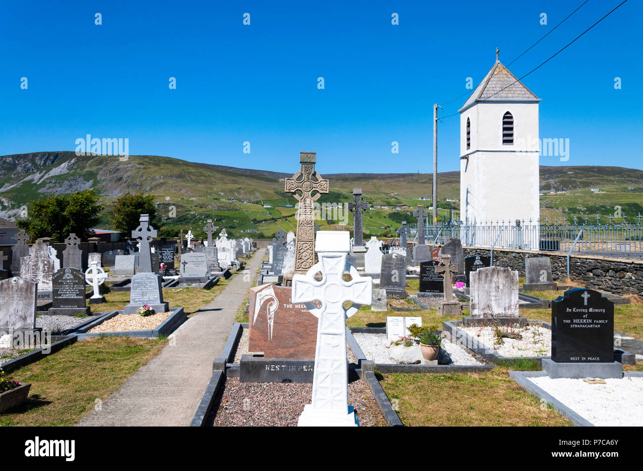Cemetery graveyard in Glencolumbkille, County Donegal, Ireland Stock ...