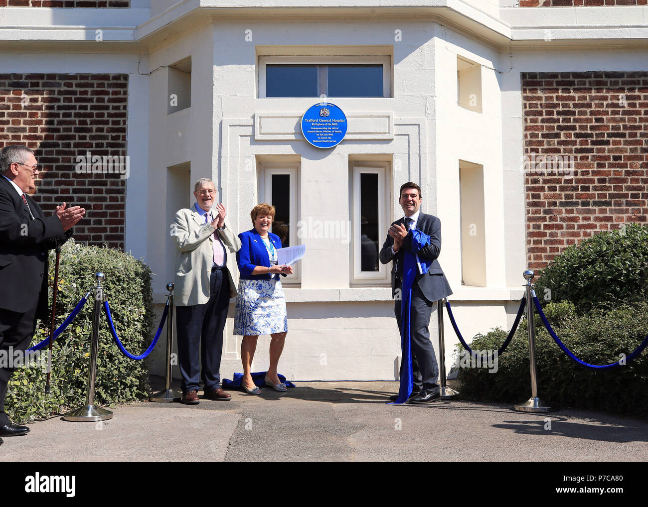 Mayor of Greater Manchester Andy Burnham (right) and Kathy Cowell ...