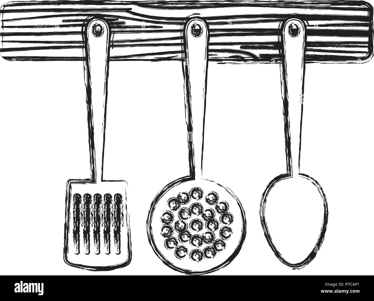 set cutleries hanging icons vector illustration design Stock Vector ...