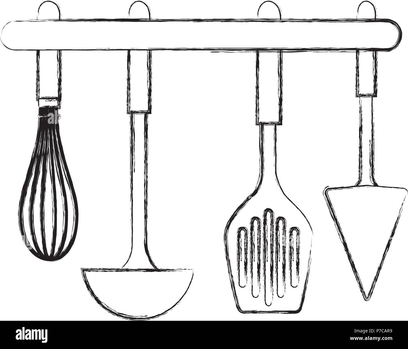 set cutleries hanging icons vector illustration design Stock Vector ...