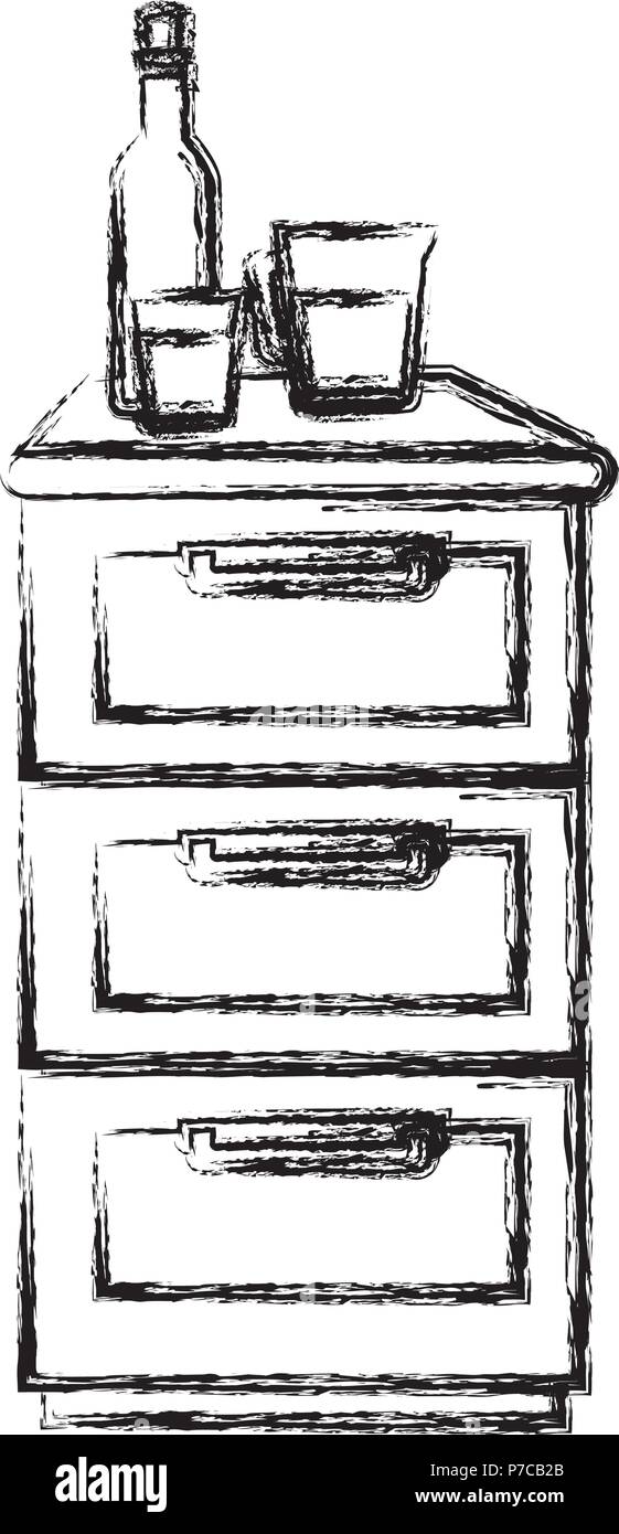 drawer wooden with utensils vector illustration design Stock Vector ...