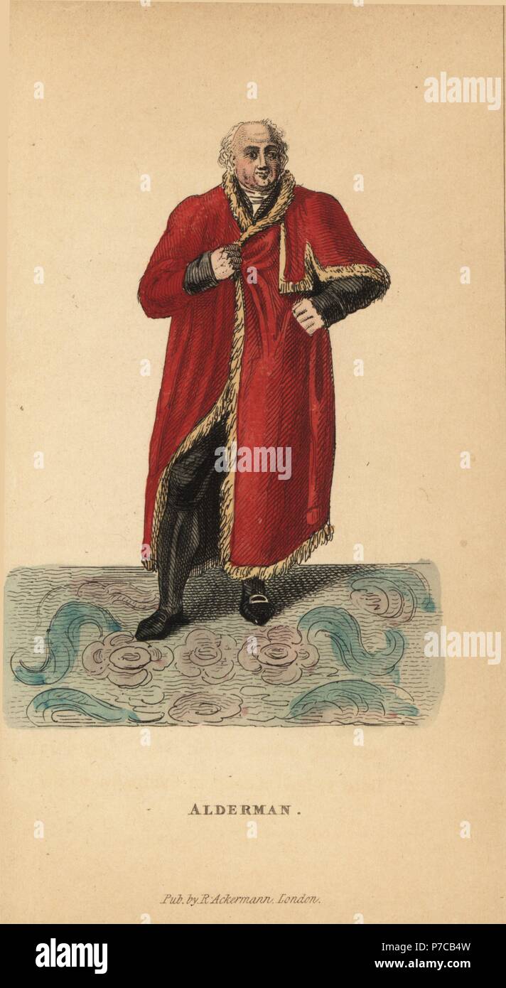Alderman of London in scarlet robes trimmed with fur (worn from ...