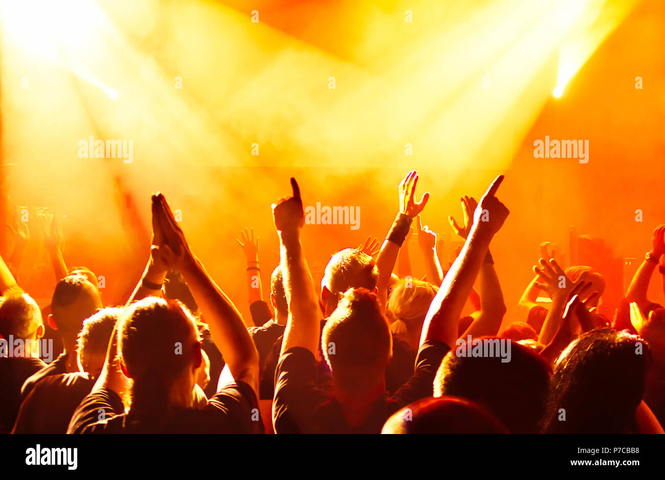 Rock concert audience cheering hi-res stock photography and images - Alamy