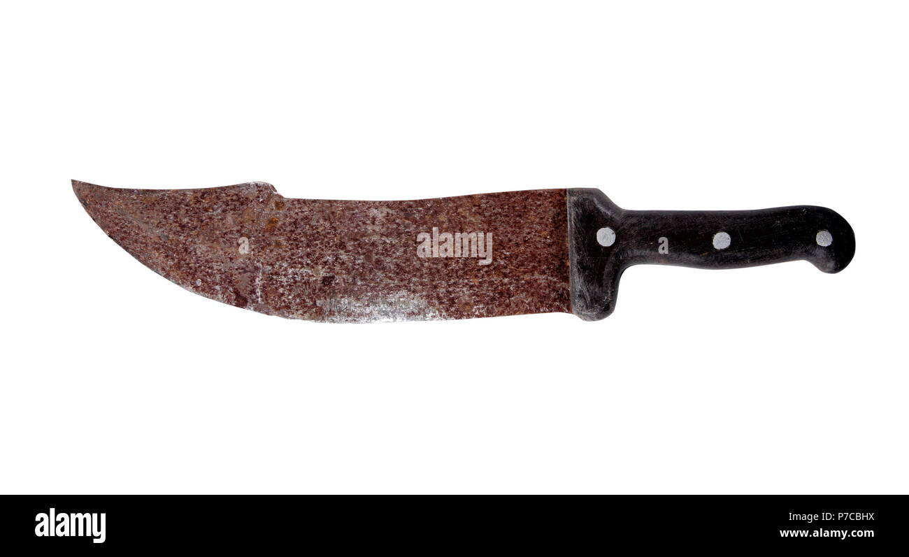 Antique big knife chopper on white Stock Photo - Alamy