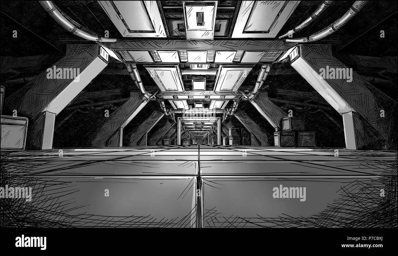 Interior Space Station Concept Art