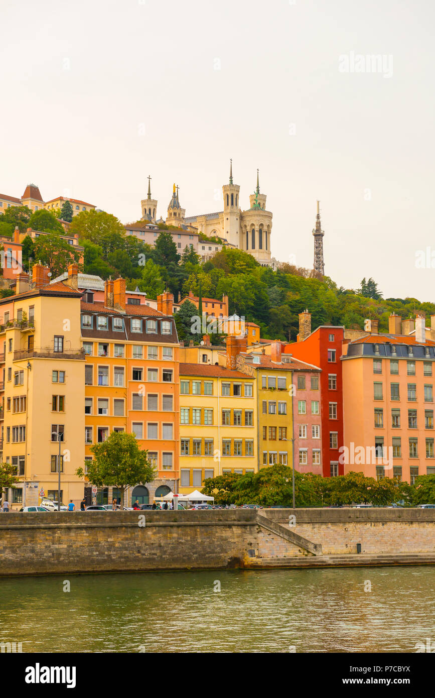 River and Cityscape in Lyon, France Stock Photo - Alamy