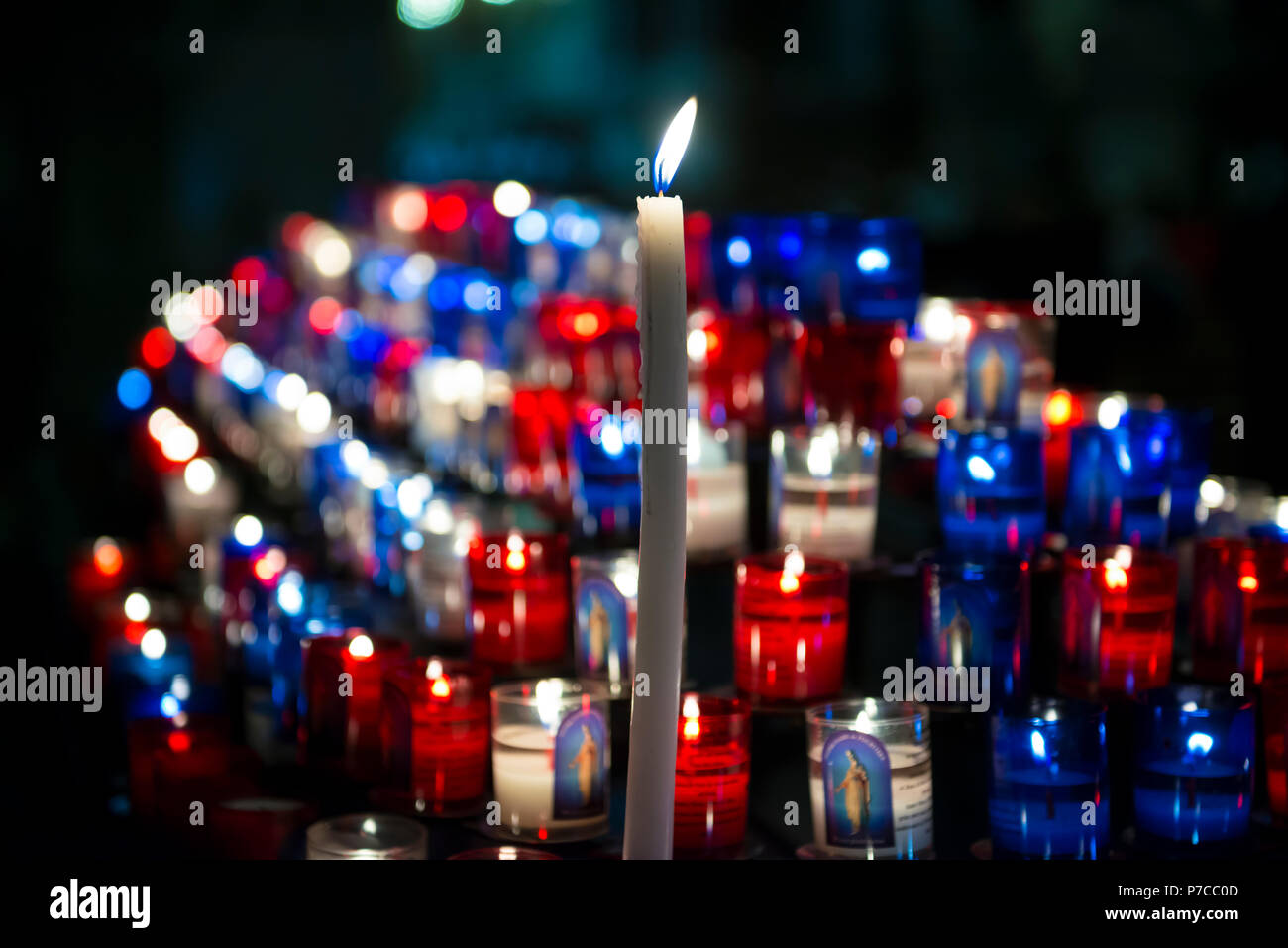 Candle Lights in Lyon, France Stock Photo - Alamy