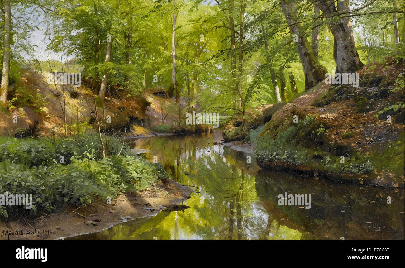Monsted Peder Mork - Sunlight in a Wood Stock Photo - Alamy