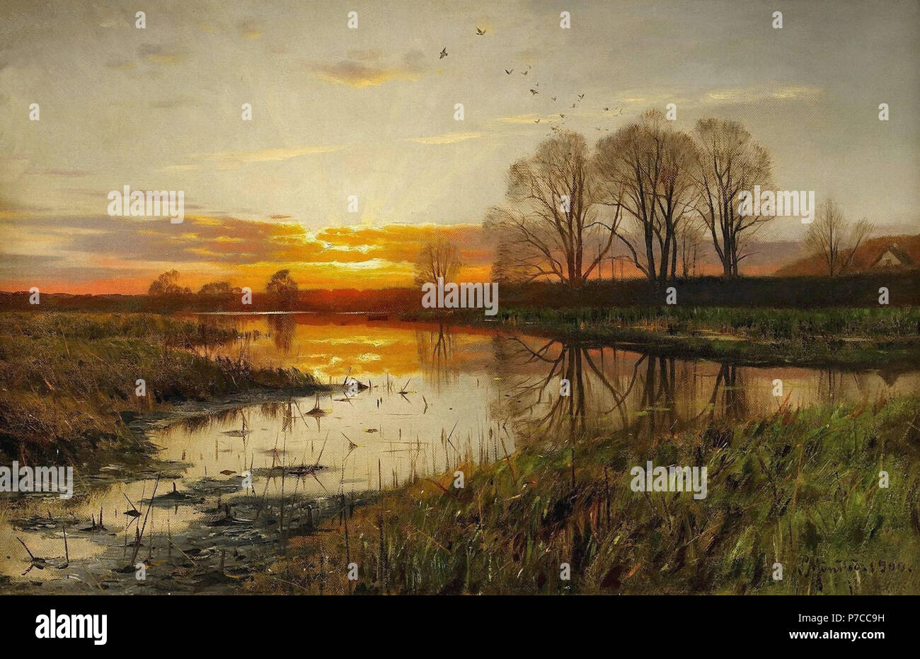 Monsted Peder Mork - Sunset over Water Stock Photo - Alamy