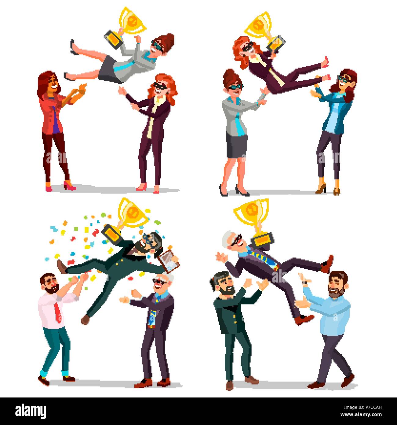 Business people men group one woman Stock Vector Images - Alamy